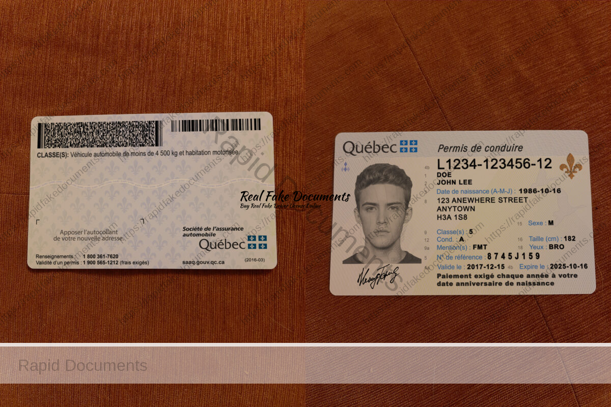 Canada Quebec Driver License - Fake Canada Quebec Driver License