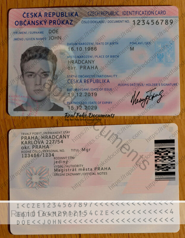 Czech Republic ID Card - Fake Czech Republic ID Card