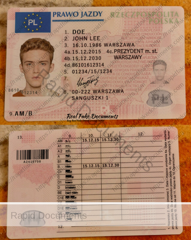 Poland Driving License - Fake Poland Driving License