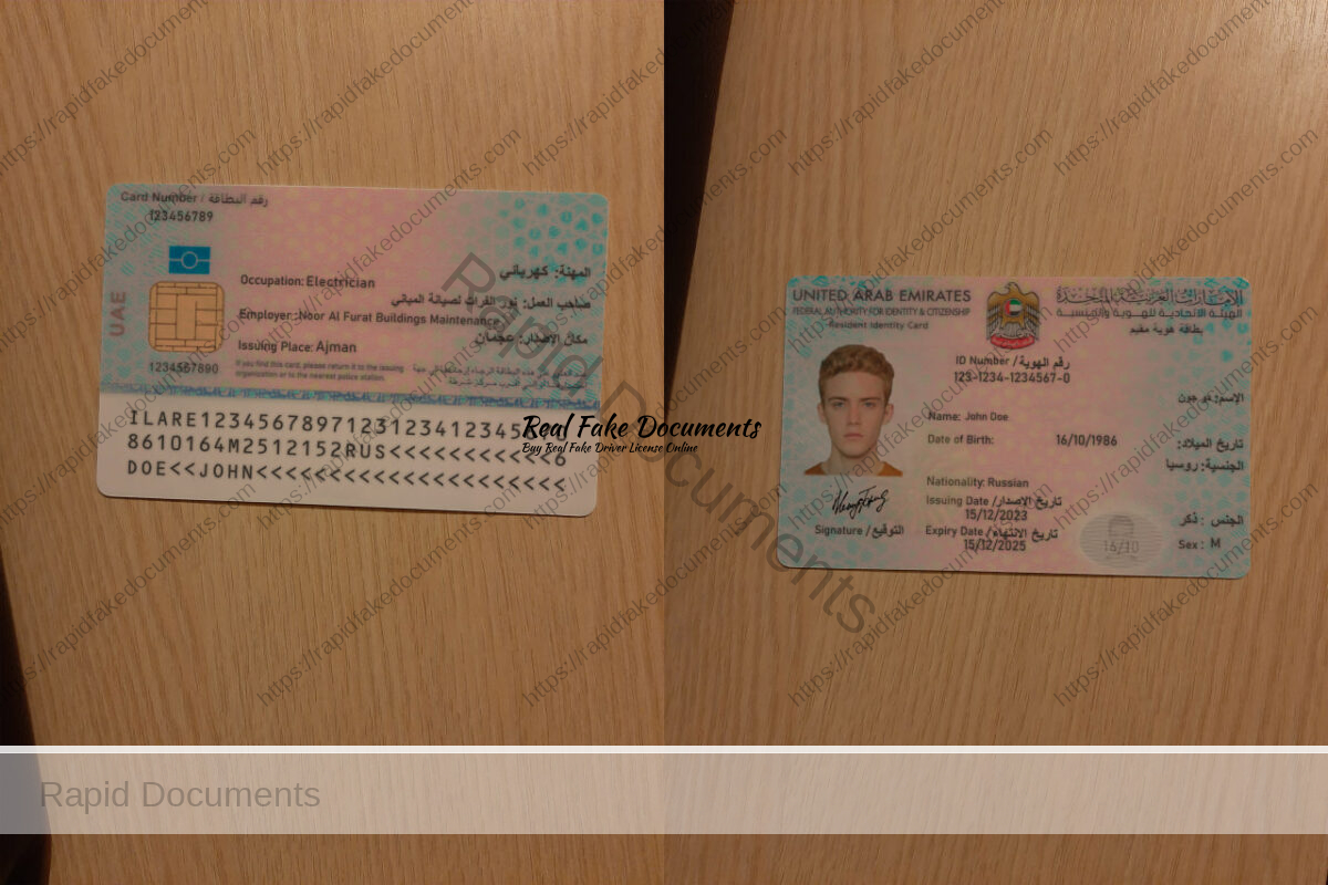 UAE Residence Permit Card - Fake UAE Residence Permit Card