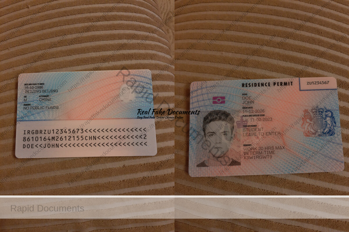 UK Residence Card (2020) - Fake UK Residence Card (2020)