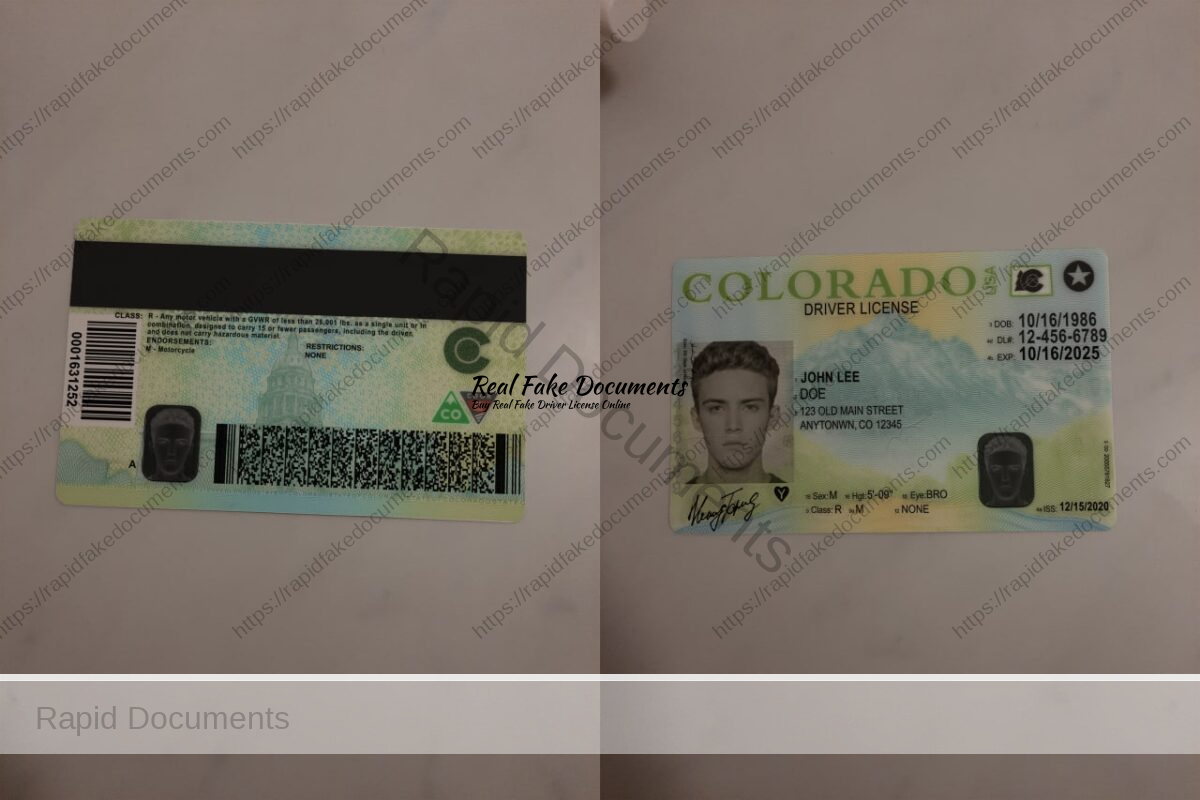 USA Colorado Driver License - Fake USA Colorado Driver License