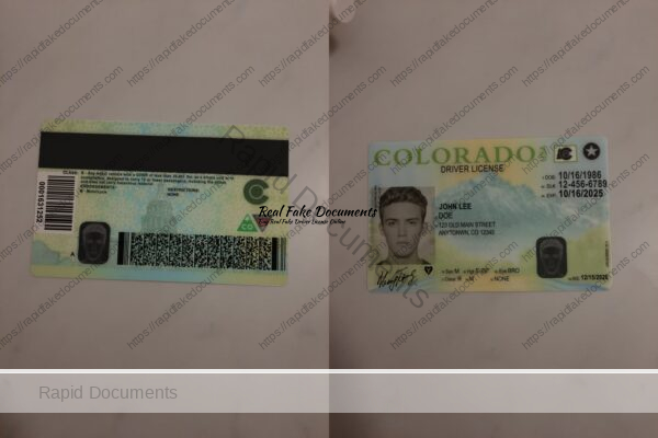 USA Colorado Driver License - Fake USA Colorado Driver License