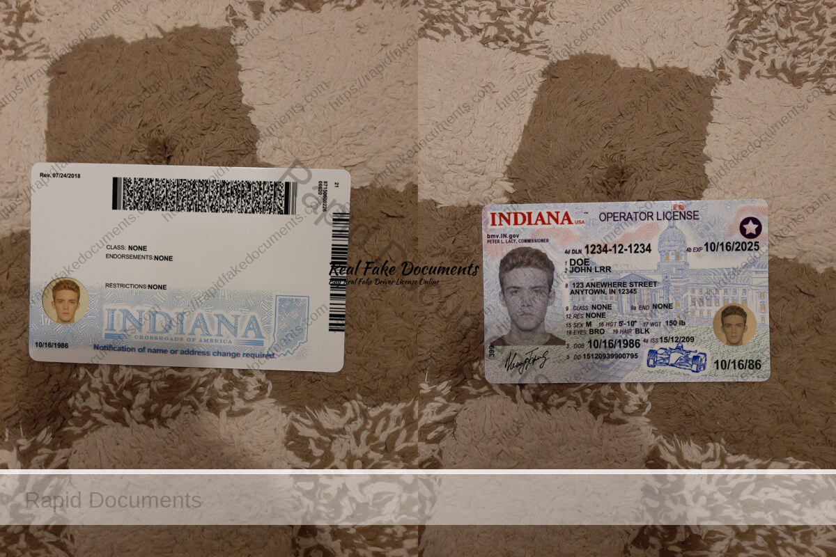USA Indiana Driver License - Fake USA Indiana Driver License