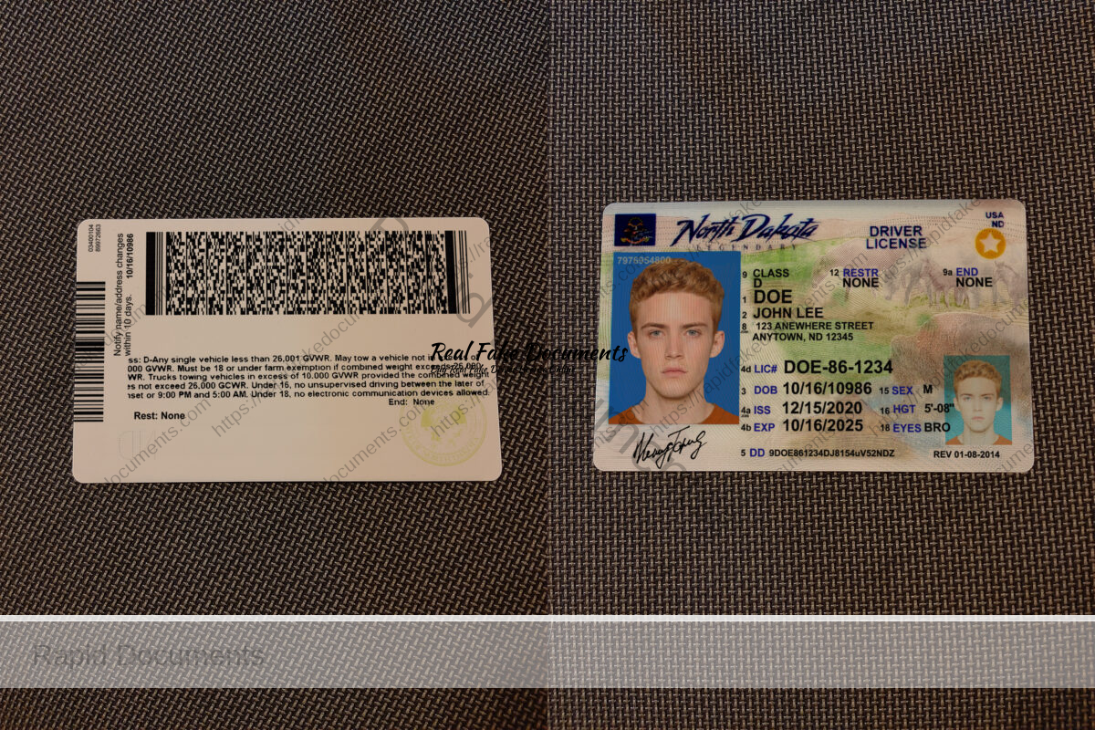 USA North Dakota Driver License - Fake USA North Dakota Driver License