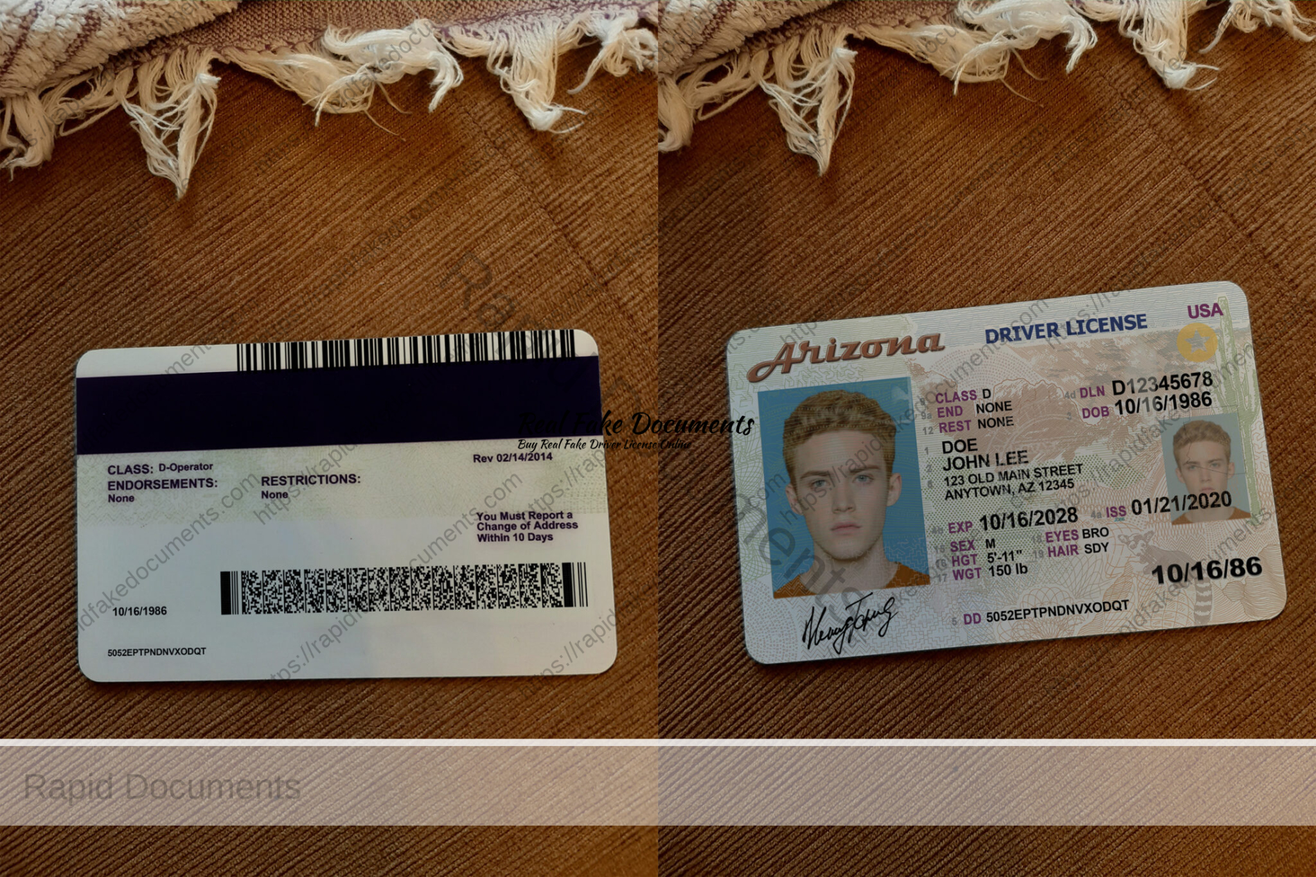 USA Arizona Driver License - Fake USA Arizona Driver License